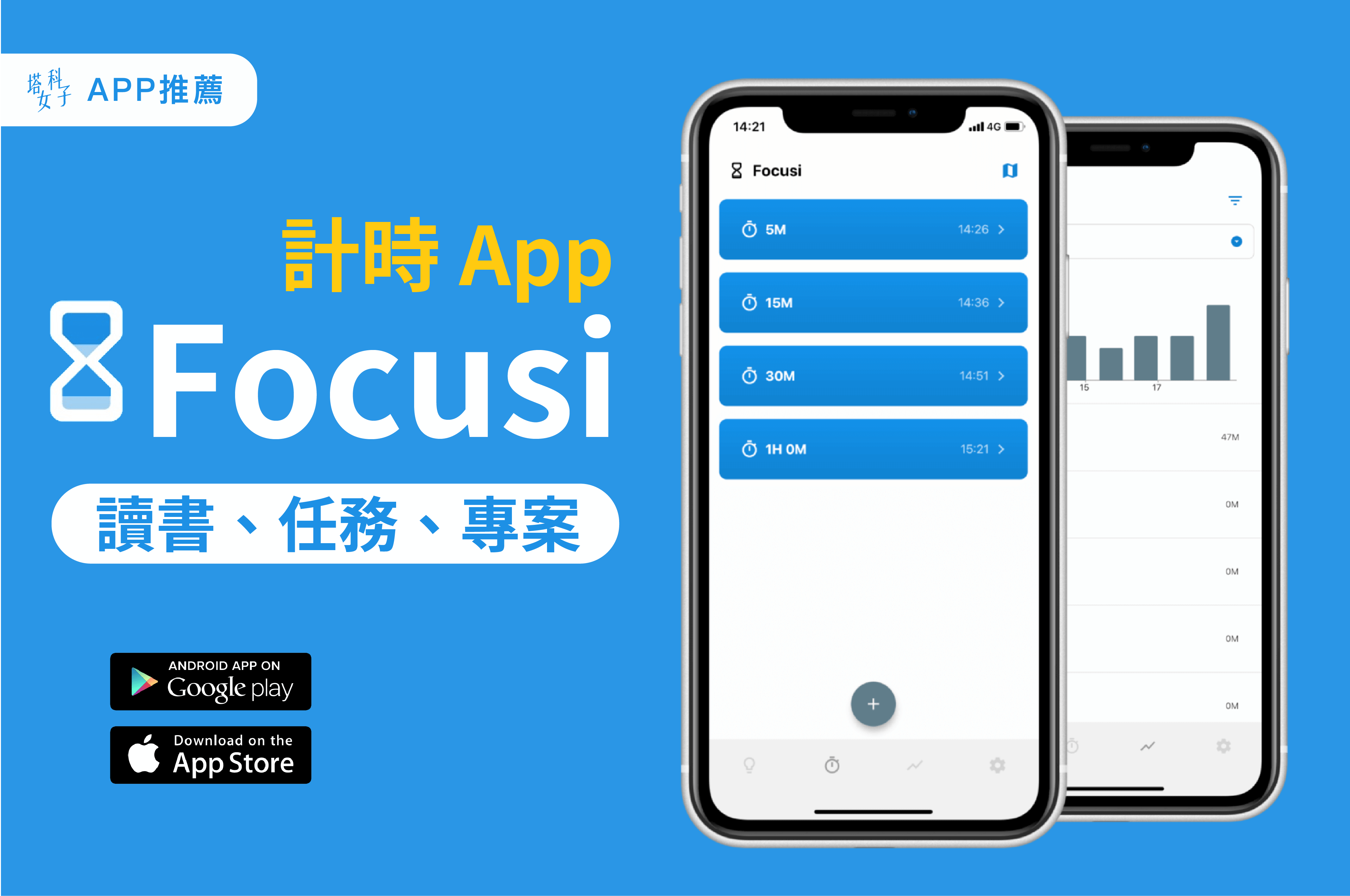 極簡美觀的讀書計時 App - Focusi，讓你進入心流狀態 - 塔科女子