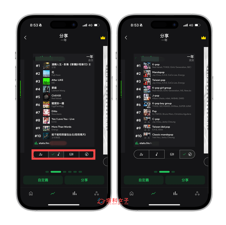 Spotify stats.fm 替你統計個人化 Spotify 聆聽數據，完整使用教學 - 塔科女子
